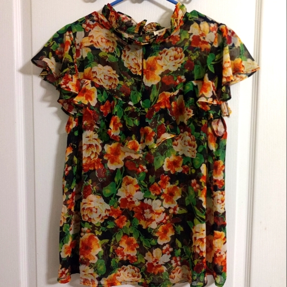 Jealous Tomato | Tops | Jealous Tomato Boho Floral Tropical Spring ...